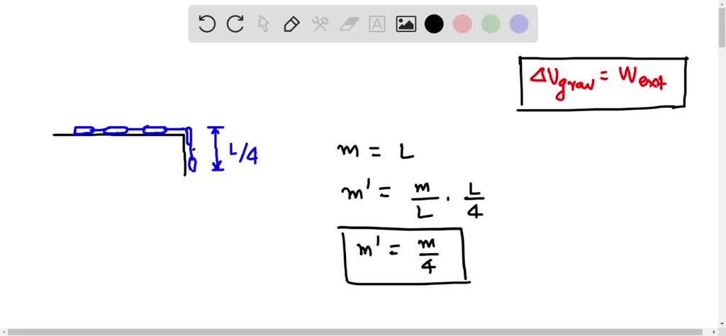 Chain on Table a chain is held on a frictionless table with one-fourth ...