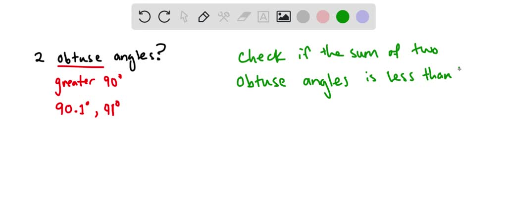 ⏩SOLVED:Concept Check Can a triangle have two obtuse angles? | Numerade ⏩SOLVED:Concept Check Can a triangle have two obtuse angles? | Numerade