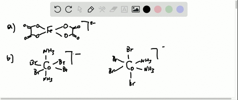 SOLVED:Draw the structures of representative complexes that contain the ...