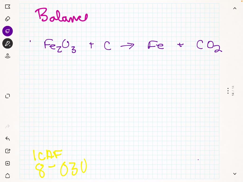 SOLVED:Balance this chemical equation by inspection: Fe2 O3+C →Fe+CO2