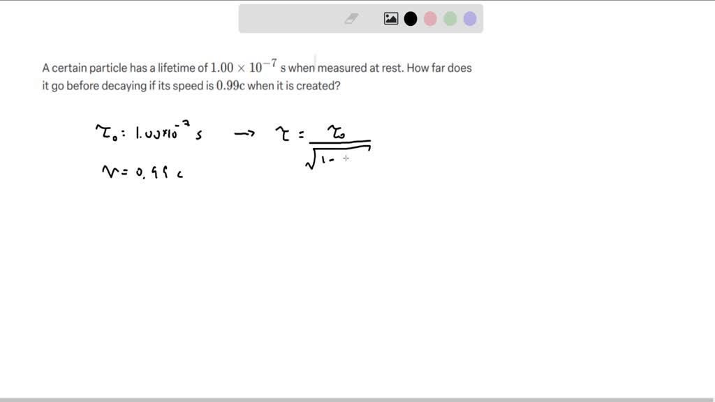 ⏩SOLVED:A certain particle has a lifetime of 1.00 ×10^-7 s when… | Numerade