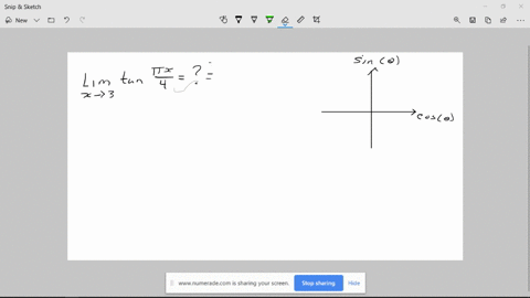 SOLVED:In Exercises 27-36, find the limit of the trigonometric function. limx →3 tan((πx)/(4))