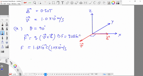 SOLVED: An electron moves with a speed of 1.0 ×10^7 m / s in the directions shown in Figure P24 ...