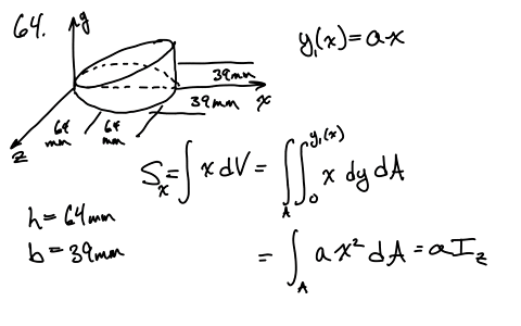 SOLVED:Determine the x coordinate of the centroid of the volume shown; this volume was obtained ...