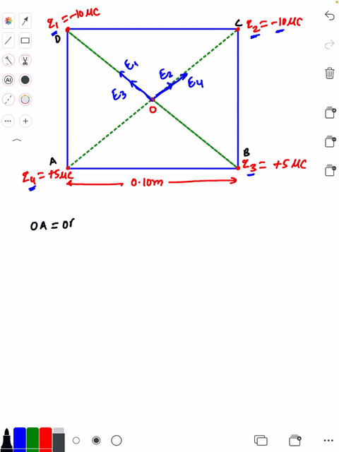 SOLVED:What is the electric field at the center of the square in Fig ...