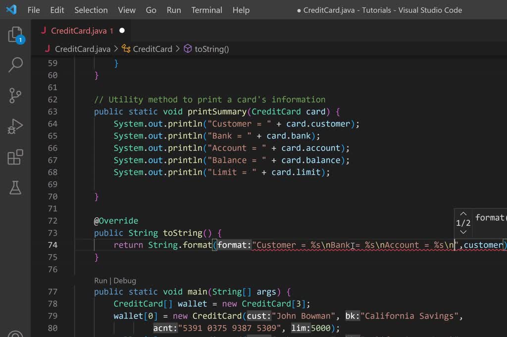 SOLVED:The following code fragment creates a small database mapping ...