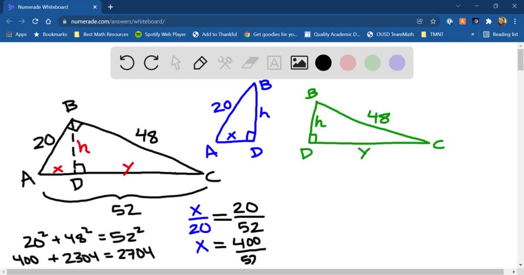 SOLVED:First identify similar triangles and explain why they are similar. Then find the missing ...