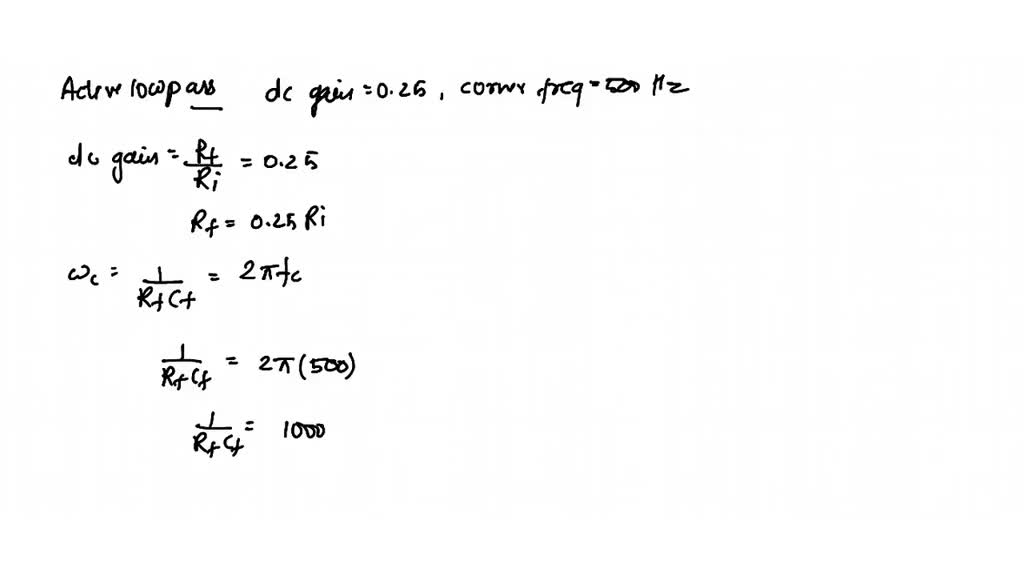 SOLVED:Design a unity-gain bandpass filter, using a cascade connection, to give a center ...