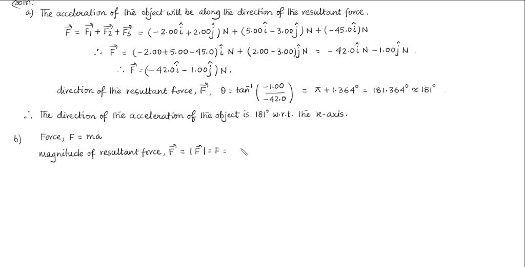 ⏩solved Review Three Forces Acting On An Object Are Given By 𝐅1