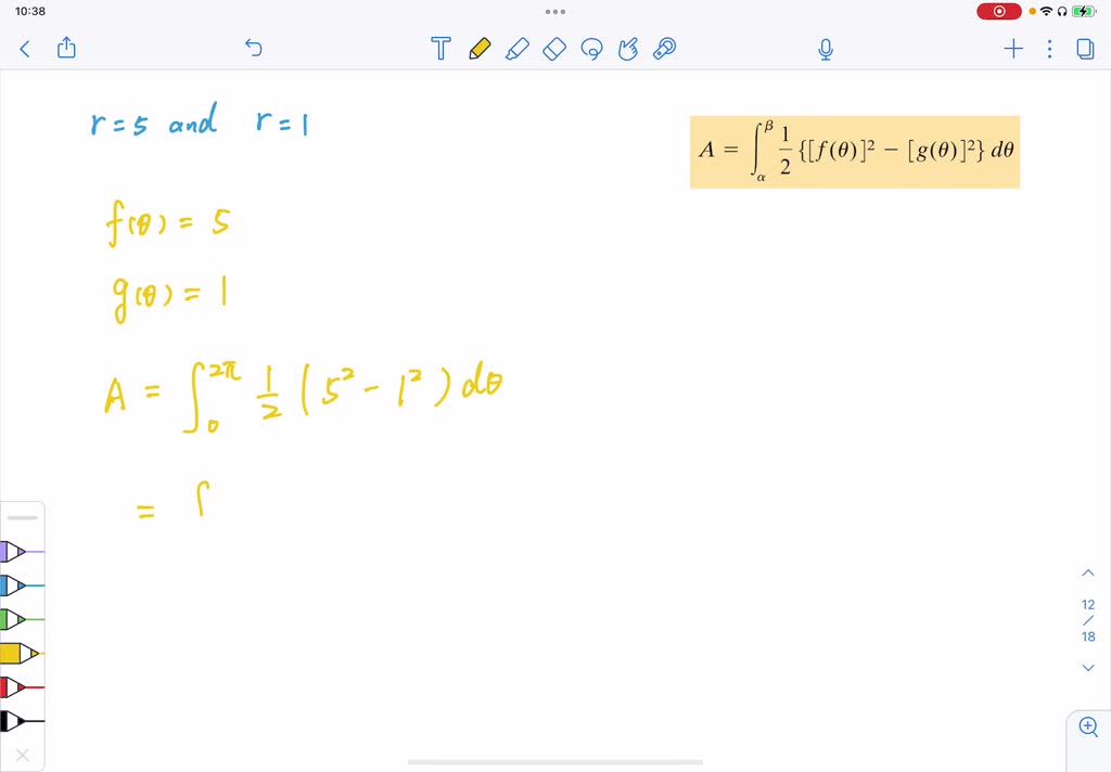 SOLVED:Find the area A of the region inside the first curve and outside ...
