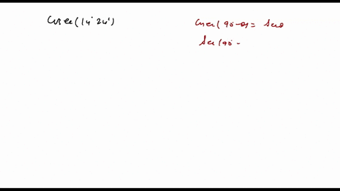 SOLVED:Write each function value in terms of the cofunction of a complementary angle. csc(14^∘ 24^')