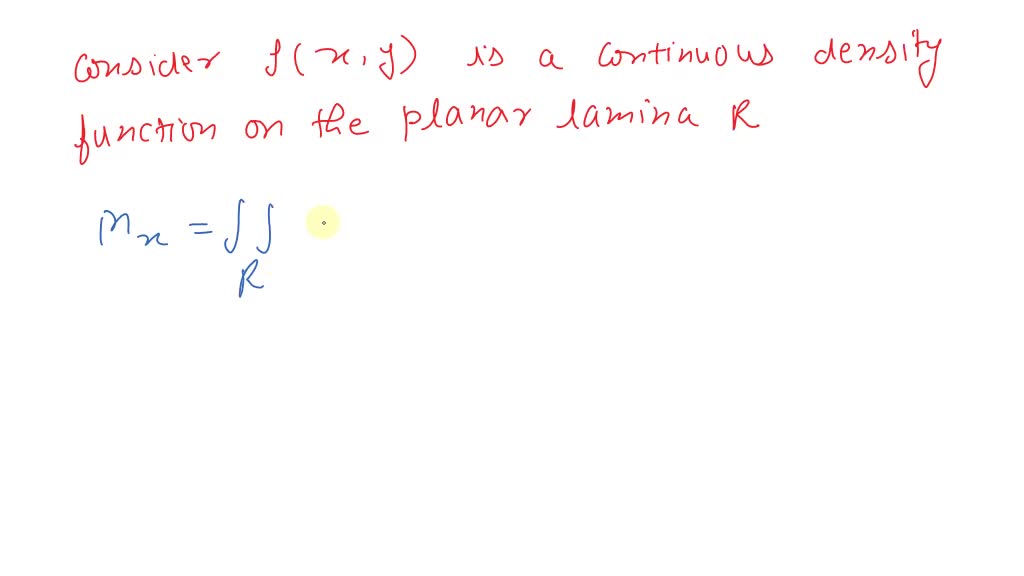 SOLVED:Give the formulas for finding the moments and center of mass of ...