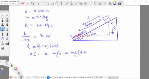 ⏩SOLVED:An inclined plane of angle θ=20.0^∘ has a spring of force… | Numerade