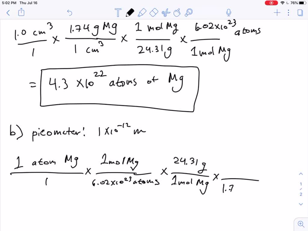 SOLVED:Suppose you are given a cube made of magnesium (Mg) metal of edge length 1.0 cm . (a ...