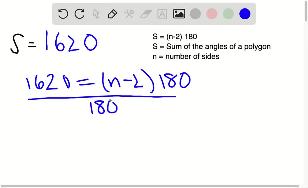 ⏩SOLVED:Find the number of sides a polygon has if the sum of its ...