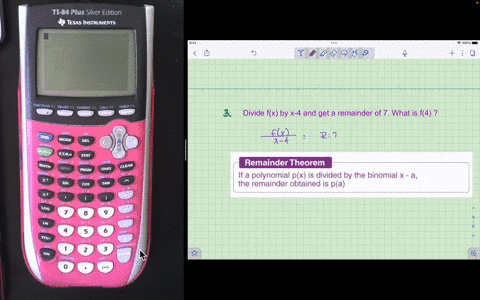 SOLVED:You divide the polynomial f(x) by (x-4) and obtain a remainder ...