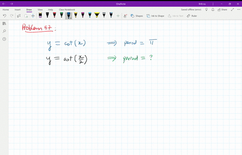 SOLVED:Determine the period and sketch at least one cycle of the graph of each function. y=cot(x ...