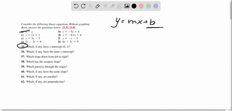 SOLVED:Consider the following linear equations. Without graphing them ...