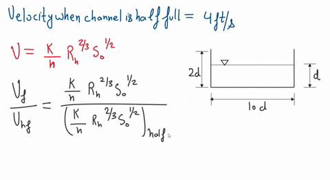 SOLVED:Water flows in a channel as shown in Fig. P10.48. The velocity ...