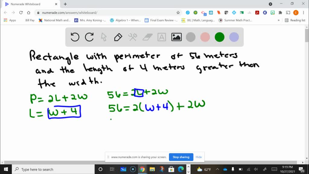 SOLVED:Find the dimensions of the rectangle meeting the specified ...