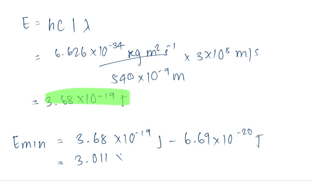 Solved A Certain Minimum Energy Emin Is Required To Eject An Electron
