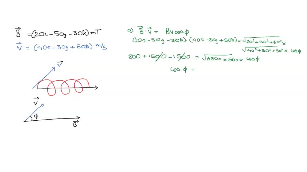 SOLVED: An electron follows a helical path in a uniform magnetic field ...