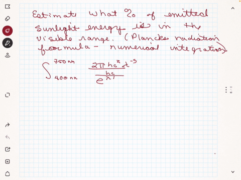 SOLVED:(III) Estimate what % of emitted sunlight energy is in the ...