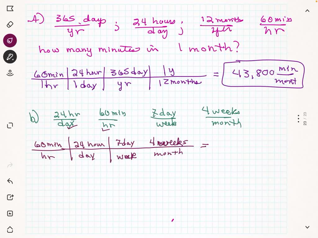 SOLVED:a. There are 365 days per year, 24 hours per day, 12 months per ...