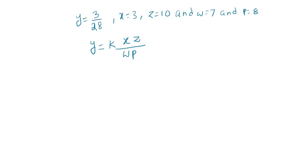 Solved Find An Equation Of Variation For The Given Situation Y Varies Jointly As X And Z And