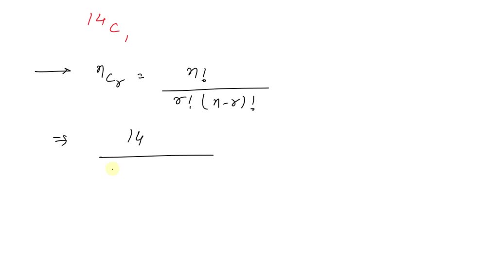 Solvedfind The Binomial Coefficient 14 C1 0222