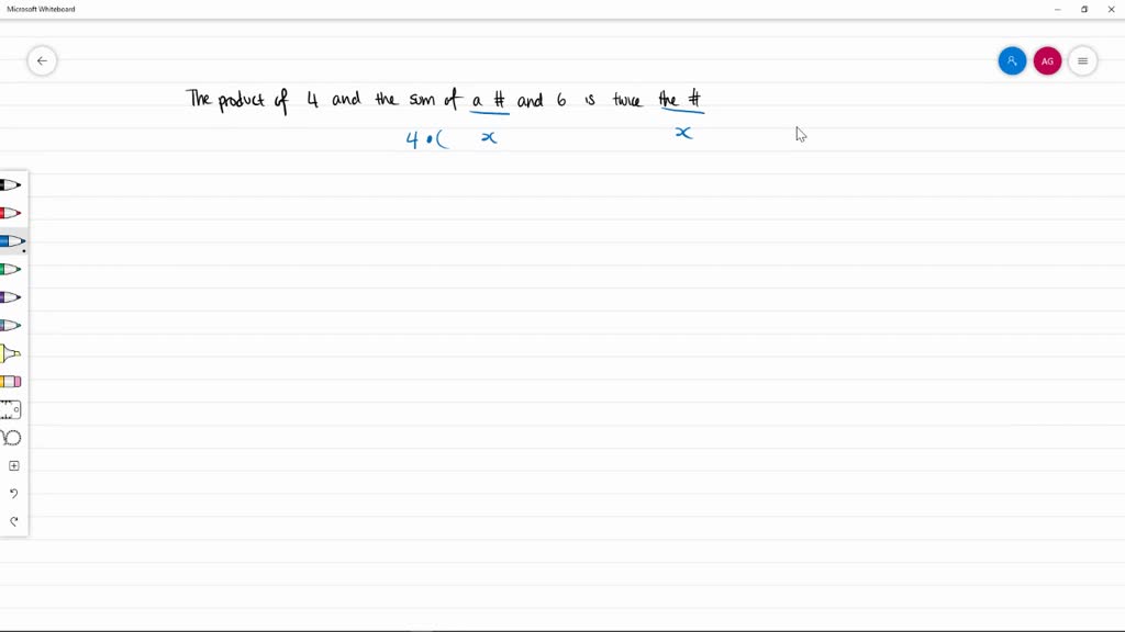 SOLVED:Rewrite the following sentences using mathematical symbols. Do not solve the equations ...
