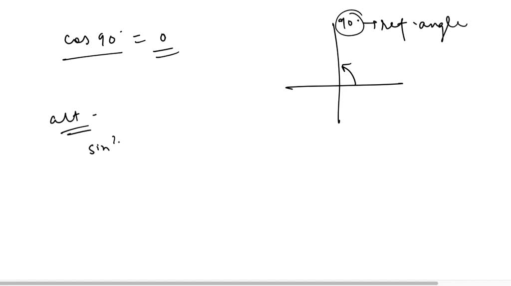 SOLVED:Find the reference angle and the exact function value if it exists. \cos 90^{\circ}