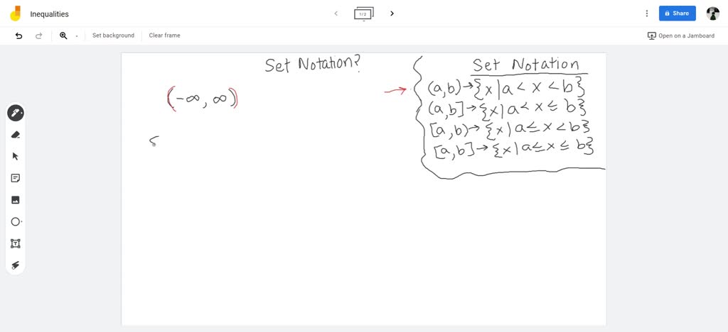 SOLVED:Rewrite in set notation. (-∞, ∞)