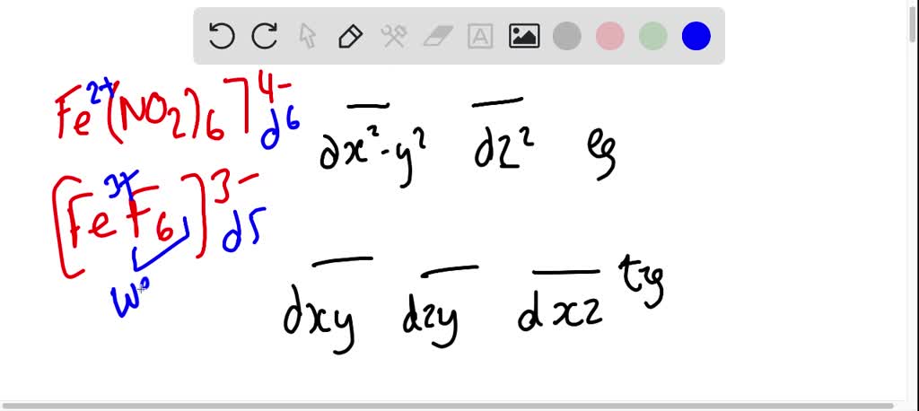 SOLVED:Draw the crystal field diagrams for [Fe(NO2)6]^4^- and [FeF6]^3 ...