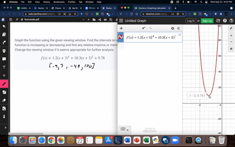 ⏩SOLVED:Graph the function using the given viewing window. Find the… | Numerade