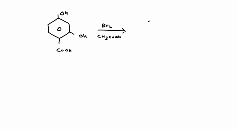 (Br2)/(CH3 COOH) →product. The major product obtained is