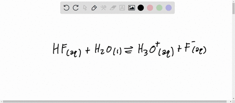 SOLVED:Consider the buffer system of hydrofluoric acid, HF, and its salt, NaF. HF(a q)+H2 O(l) ⇄ ...