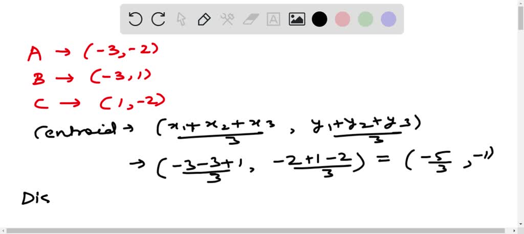SOLVED:Distance of the centroid of the triangle A B C from the vertex B ...