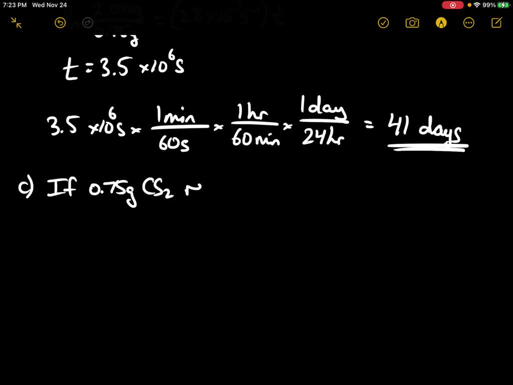 The decomposition reaction of carbon disulfide, CS2, to carbon ...