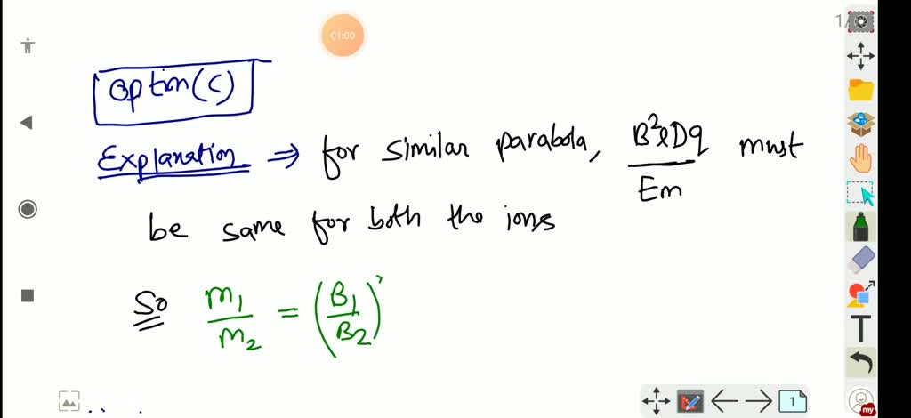 SOLVED: If in a Thomson's mass spectrograph, the ratio of the electric ...