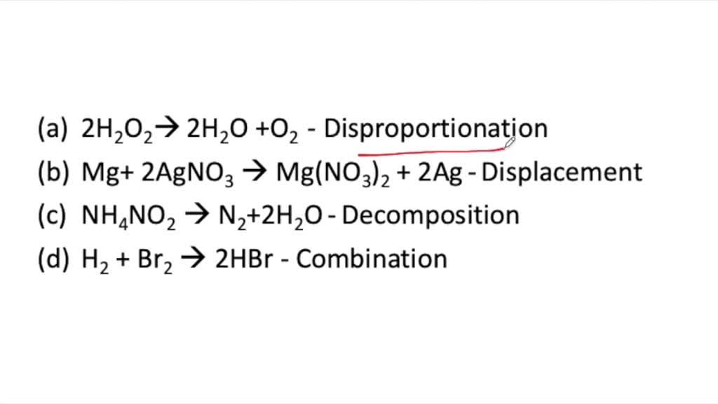 SOLVED:Given below is a redox reaction. Which of the following types ...