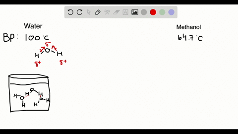 Both water and methanol have anomalously high boiling points due to ...