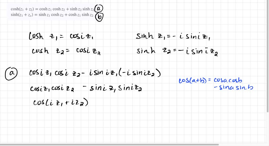 SOLVED:The hyperbolic function tanh z is defined as tanh z=sinhz ...