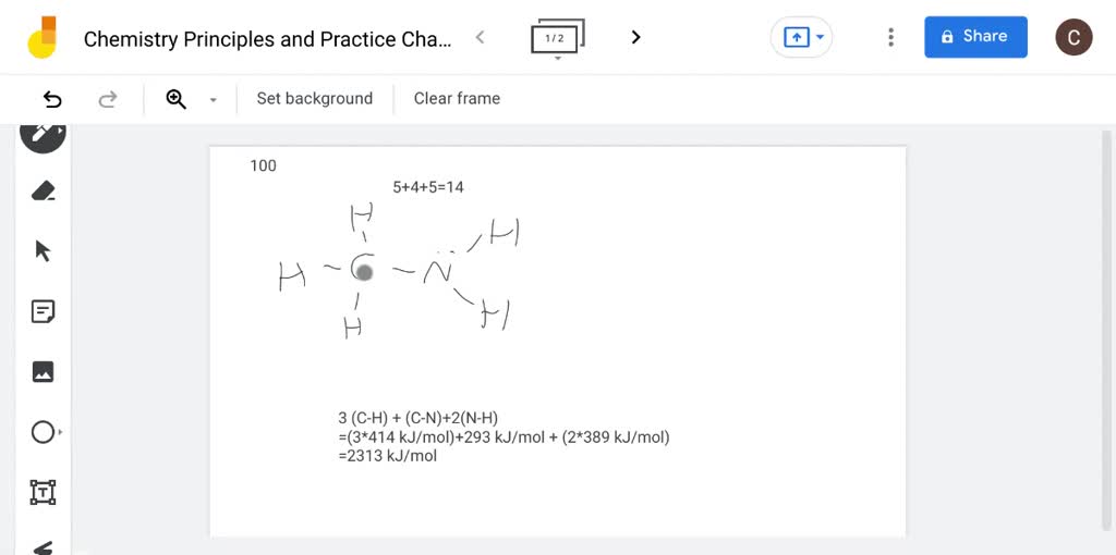 Draw the Lewis structure and calculate the energy needed to break all ...