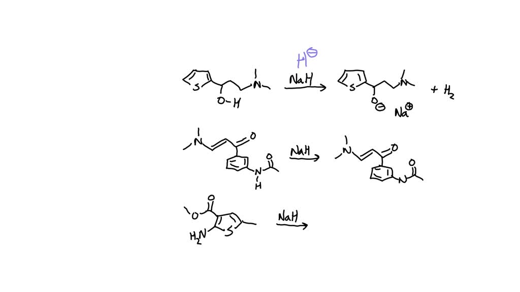 What product is formed when each compound is treated with NaH? Each of ...