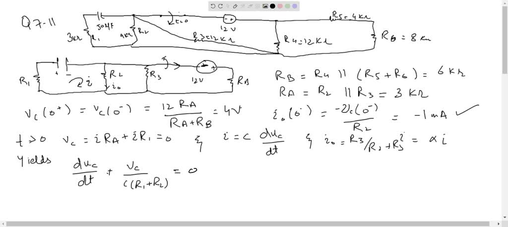 SOLVED:Use the differential equation approach to find io(t) for t>0 in ...