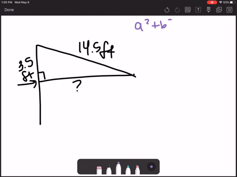 SOLVED:Use the Pythagorean theorem. A rope 12 feet long is tied to a ...