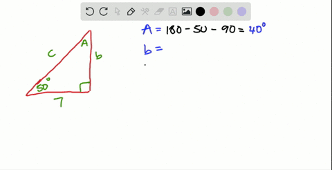 SOLVED:Use the right triangle shown below. Then, using the given ...