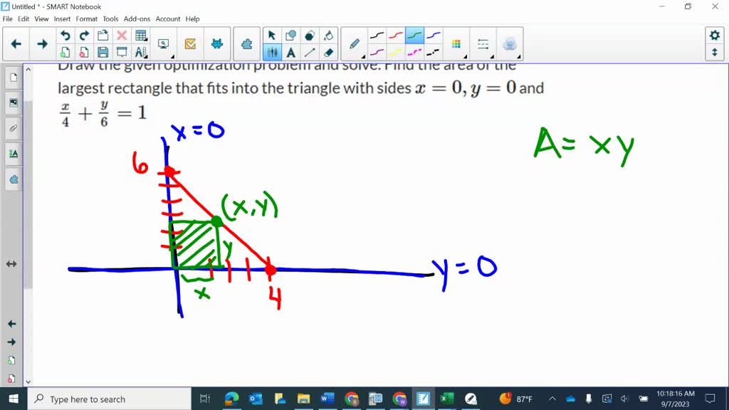 Video Solution Draw The Given Optimization Problem And Solve Find The Area Of The Largest