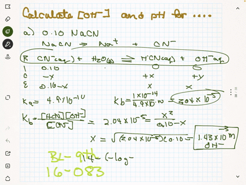⏩SOLVED:Using data from Appendix D, calculate pOH and pH for each of ...